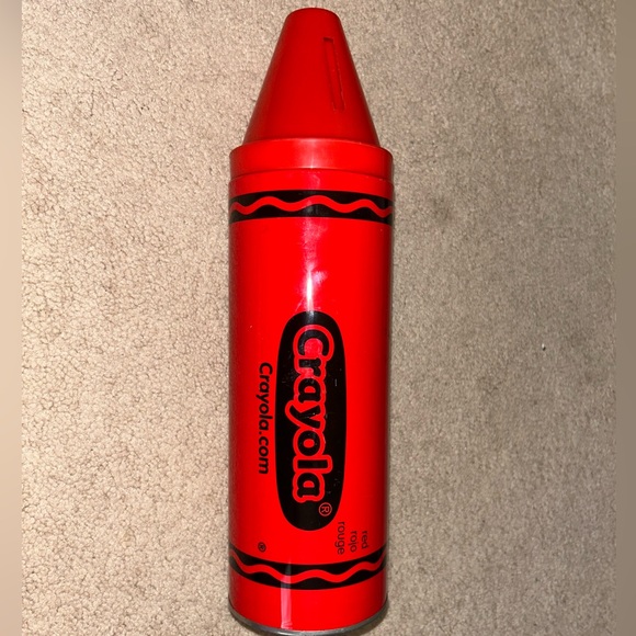 Crayola | Toys | Red Crayon Tin Piggy Bank With Plastic Top Crayola ...